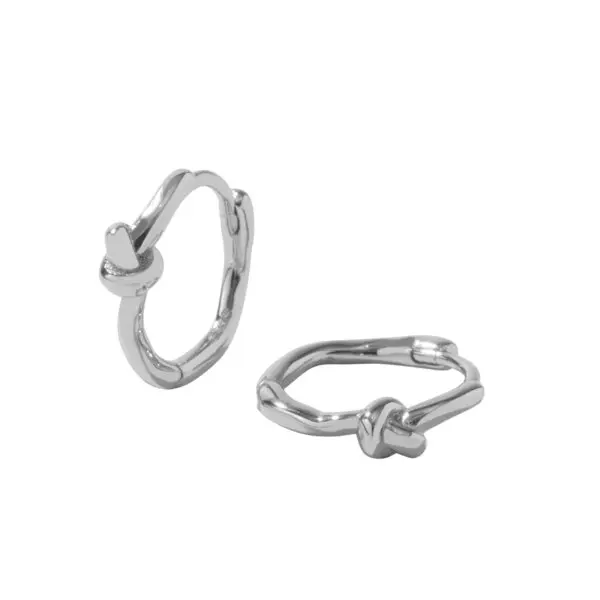 MURU Eternity Knot Hoop Earrings - Silver