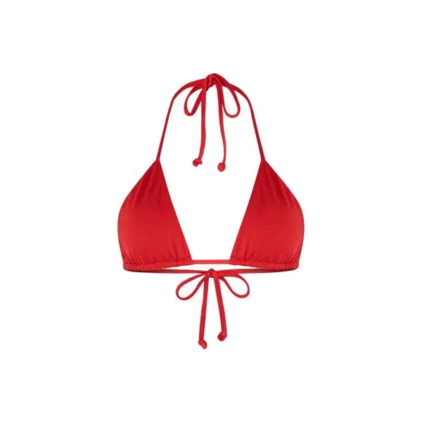 CHAUDE SWIMWEAR Toni Triangle String Bikini Top - Red