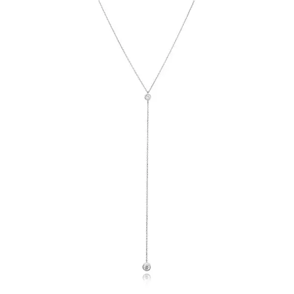 DECOLET THE LABEL Lunar Lariat Drop Necklace - Silver