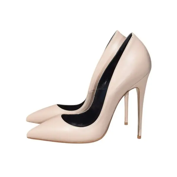 AETHRA SHOES Leather Pointed Toe Stiletto Pumps