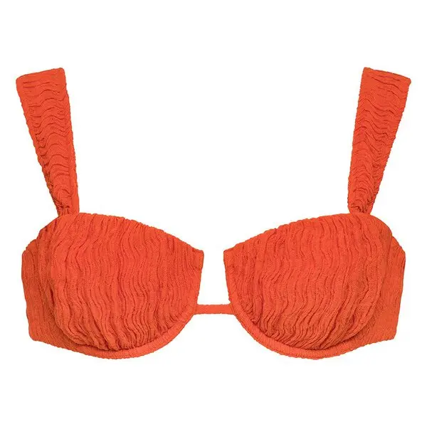 MONTCE Tangerine Petal Bikini Top - Orange