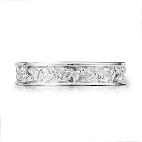 AZURA JEWELRY NEW YORK Floral Tapestry Eternity Band - Silver