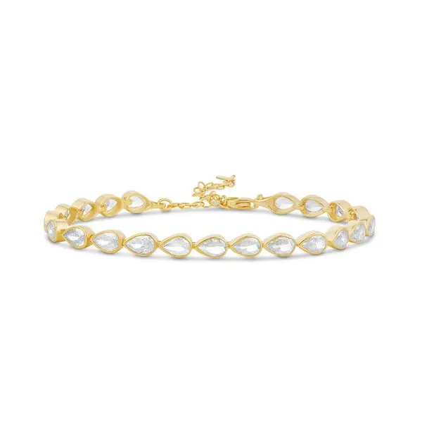 SHYMI Bezel-set Pear Tennis Bracelet - Gold