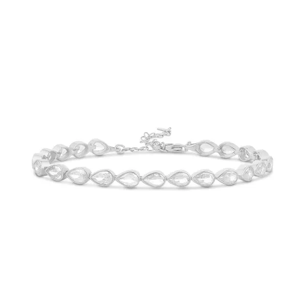 SHYMI Bezel-set Pear Tennis Bracelet - Silver
