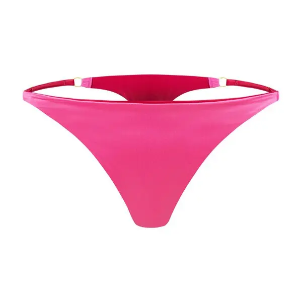 EKCENTRIK Pink / Red French Kiss Satin Adjustable Briefs - Pink/red