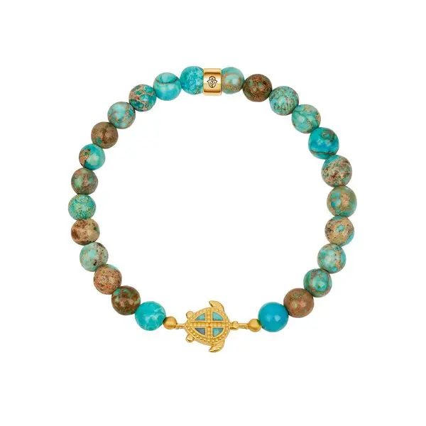 KARMA AND LUCK Turquoise Turtle Bracelet - Gold/blue/green