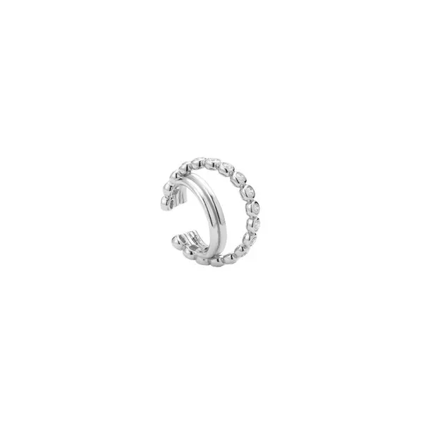 VANCHI Vina Crystal Bezel Ear Cuff - Silver