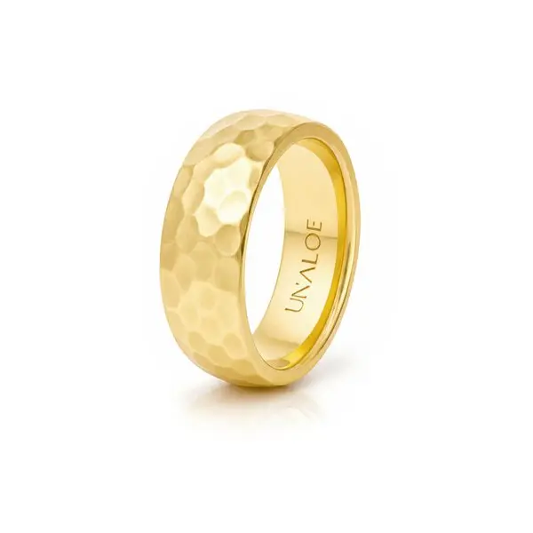 UNALOE Hammered Domed Band - Gold