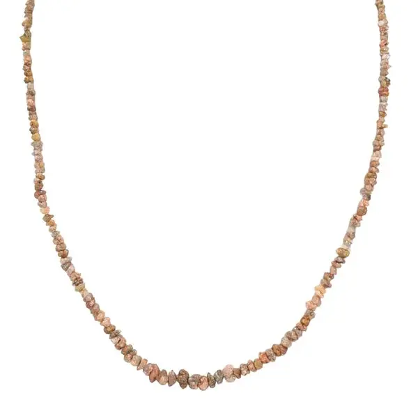 RAHUL'S JEWELS 22.00 Carat Genuine Red Diamond Rough Strand Necklace - Red/silver