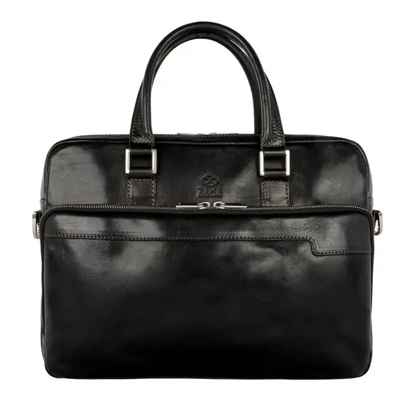 TIME RESISTANCE Orlando Leather Briefcase Laptop Bag