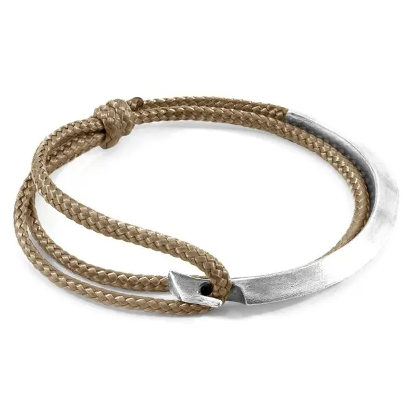 ANCHOR & CREW Hove Bracelet With Sterling Silver And Rope - Brown
