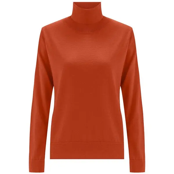 PERALUNA Valeria Fine Knit Turtleneck Pullover - Orange