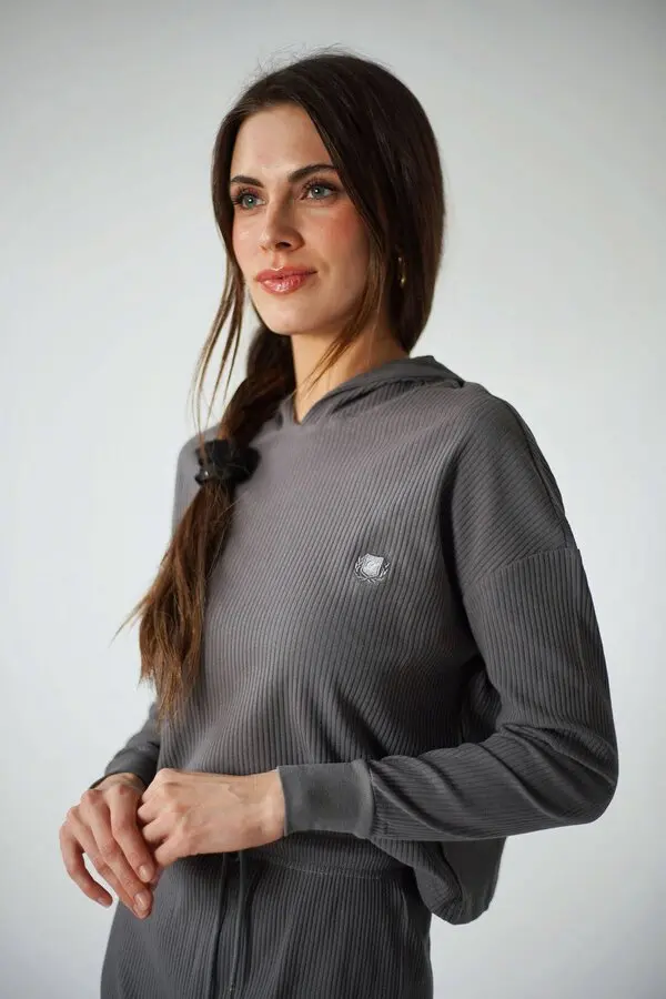 LOU&UP (FORMERLY LOUP CLOTHING) Ribbed Cropped Hoodie