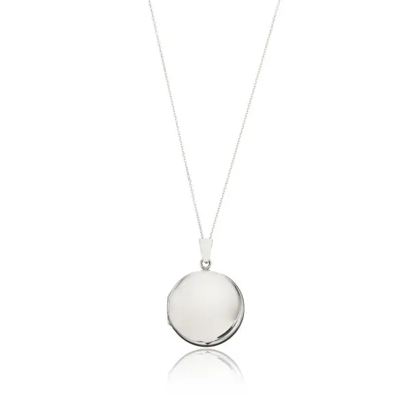 LILY & ROO Sterling Large Round Locket Necklace - Silver
