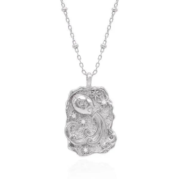 LUNA CHARLES Solara Zodiac Aquarius Necklace - Silver
