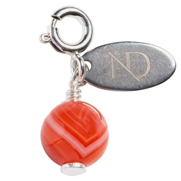 N'DAMUS LONDON Carnelian Gemstone And Silver Charm - Red/silver