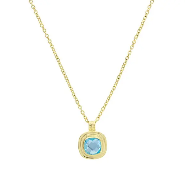 AUREE JEWELLERY California Cushion Topaz Necklace - Blue