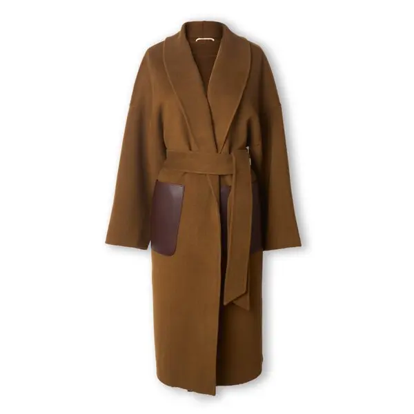 MUTE BY JL Hourglass Cashmere Belted Coat - Brown