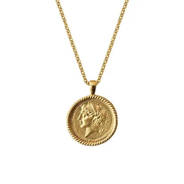 ASSUWA Parthenope Plated Ancient Coin Necklace - Gold