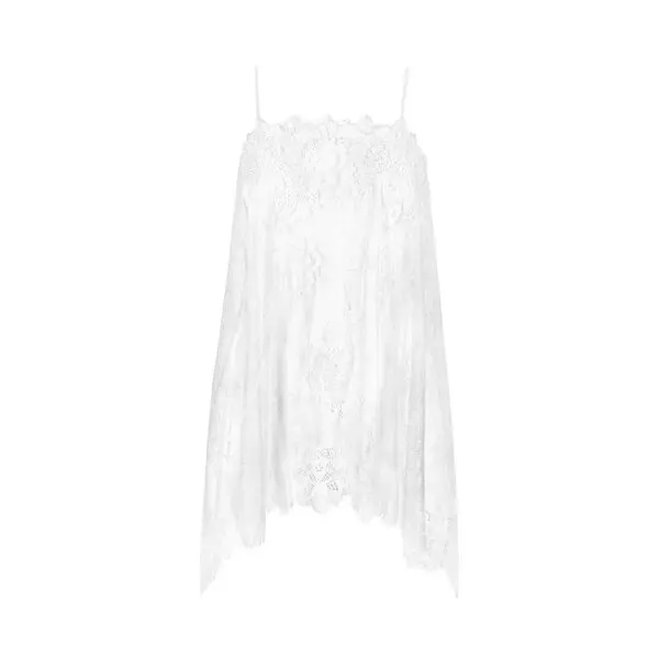 SASHA LA MER Fortuna Lace Top Long - White