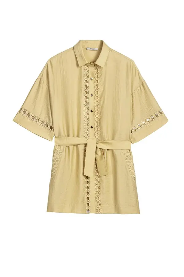 NOCTURNE Belted Eyelet Jacket