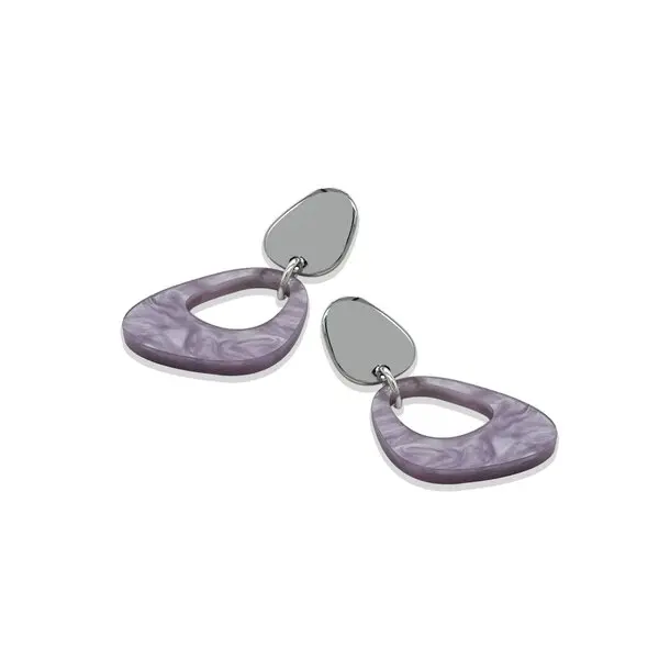 TOOLALLY Pebble Drop Earrings - Purple