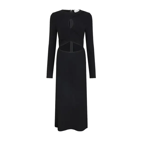 SOUR FIGS Cross Front Cut-out Midi Dress