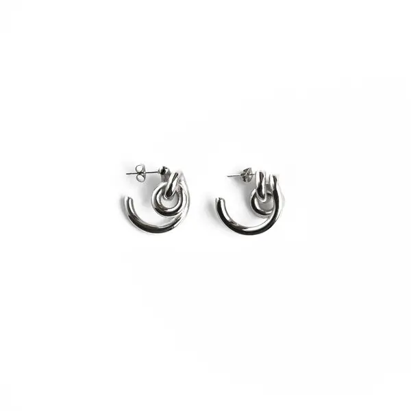 SUPERDIVAJEWELLERY Tasha Spiral Hoop Earrings - Silver