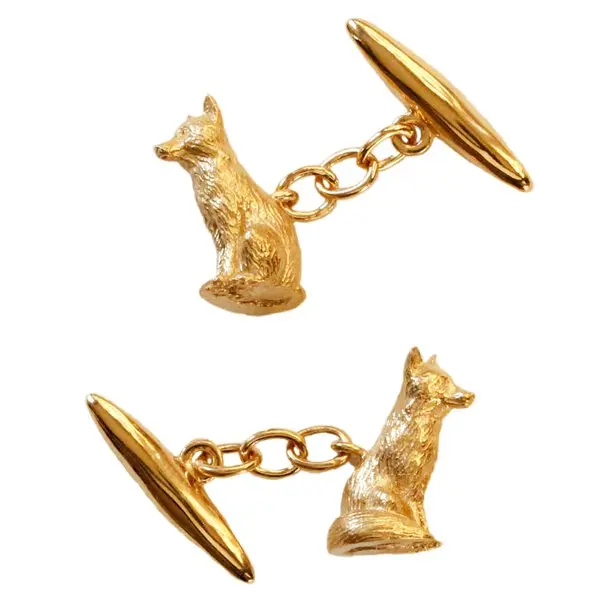 LEE RENEE Fox Cufflinks – Sitting - Gold