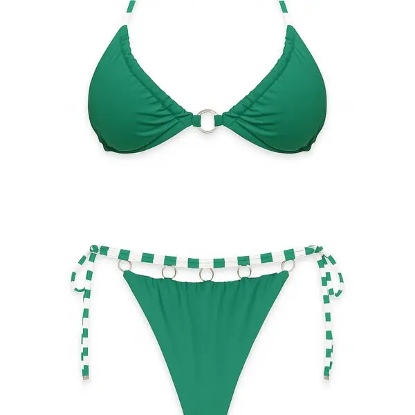 LIVE KOLIBRI String Bikini Set With Metal Detail - Blue