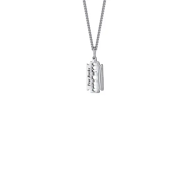 TRUE ROCKS Mini Razor Blade Sterling Pendant - Silver