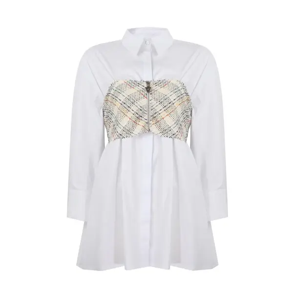 MIRIMALIST Oversized Bustier Shirt - White