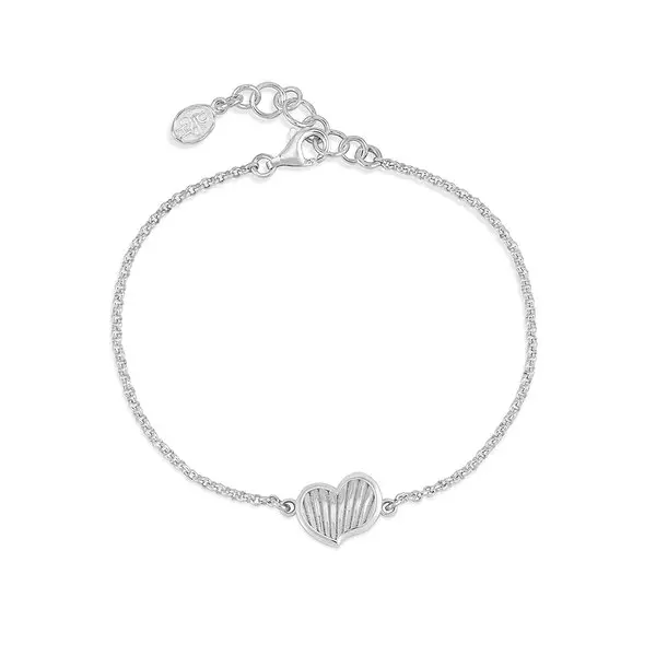 DOWER & HALL Humbug Heart Sterling Chain Bracelet - Silver