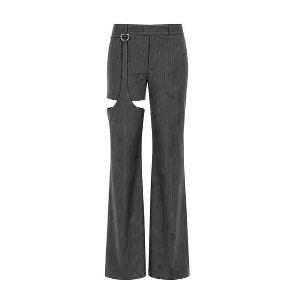 SALTEYE STUDIO Garter Pinstripe Wool Trousers