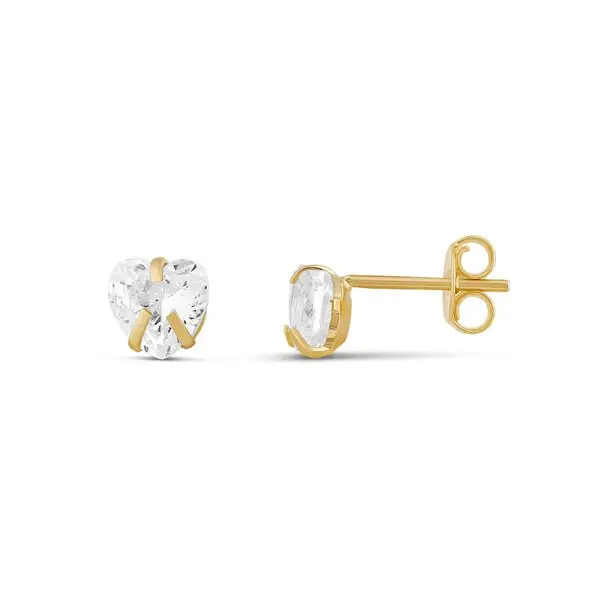 SHYMI Heart Prong-set Mini Studs - Gold