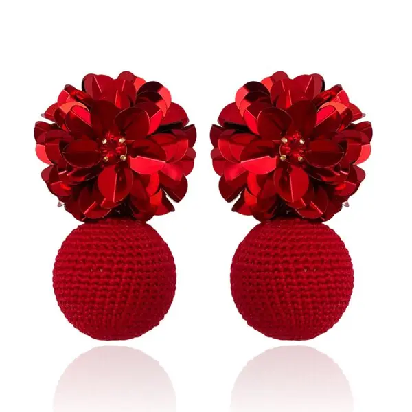 PINAR OZEVLAT Blossom Bon Bon Earrings - Red