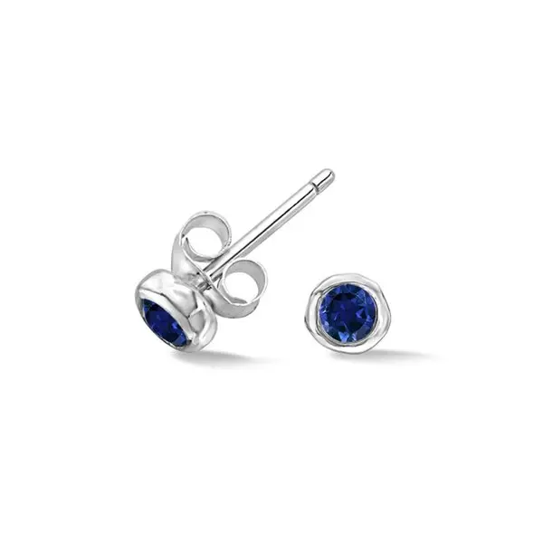 DOWER & HALL Blue Sapphire Single Stud Earring - Silver