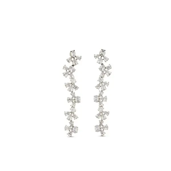 STEPHANIE BROWNE AUSTRALIA Fleur Crystal Drop Earrings - Silver