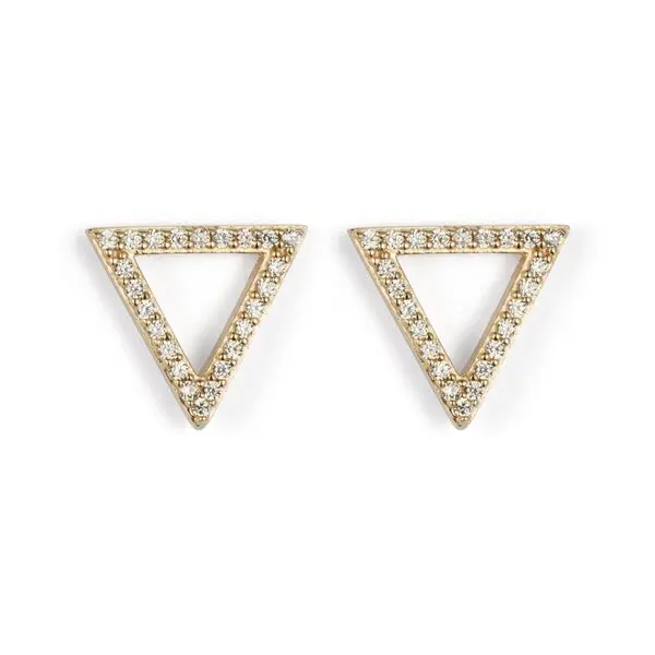 TOOLALLY Triangle Stud Earrings - Gold