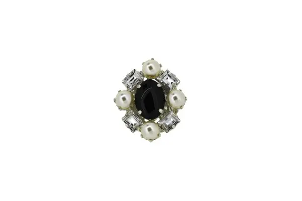 VICKISARGE Giant Cabochon Ring - Black/white