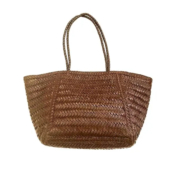 Pink Haley Handwoven Leather Tote