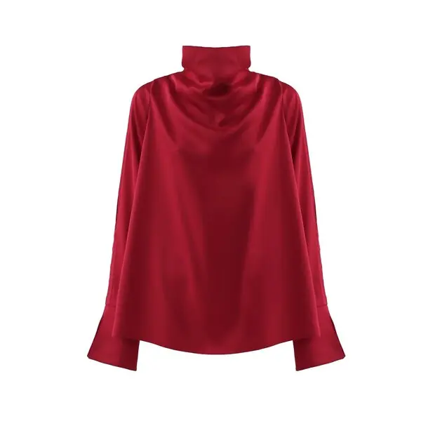 JULIA ALLERT Satin Long Sleeve Blouse