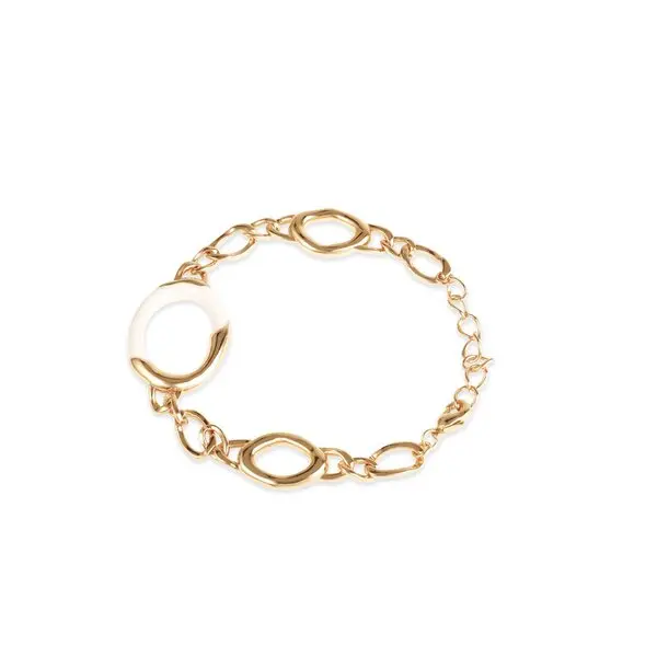 RETRO CHIC Ripple Time Bracelet - White/gold
