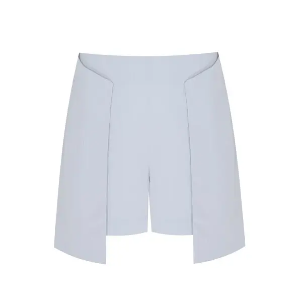 MADEBYZA Asymmetric Cut Detailed Short - Blue