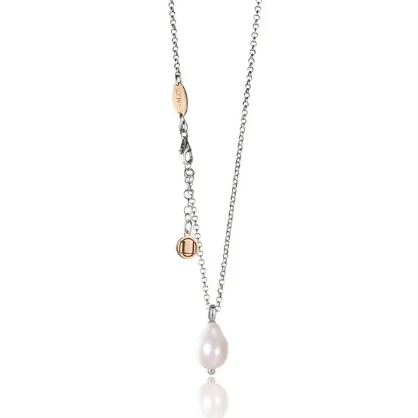 UNALOE Baroque Pearl Pendant Necklace - Silver