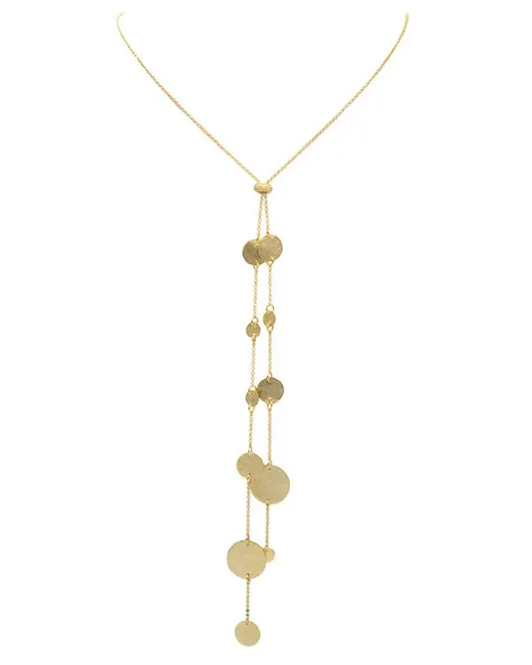 MARCIA MORAN Melissa Lariat Coin Necklace - Gold