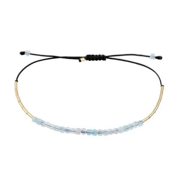CORINA MARDARI JEWELRY Aquamarine And Gold-filled Adjustable Bracelet - Blue/gold/black