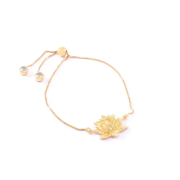 SEVEN SAINTS Awakened Lotus Charm Bracelet - Gold