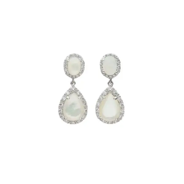 STEPHANIE BROWNE AUSTRALIA Miss Mae Drop Earrings - White/silver