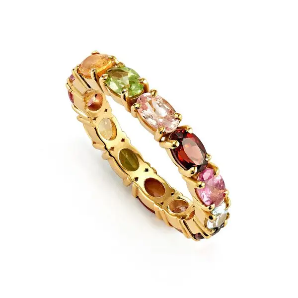 KAIZARIN Oval Multi Stone Eternity Ring - Gold